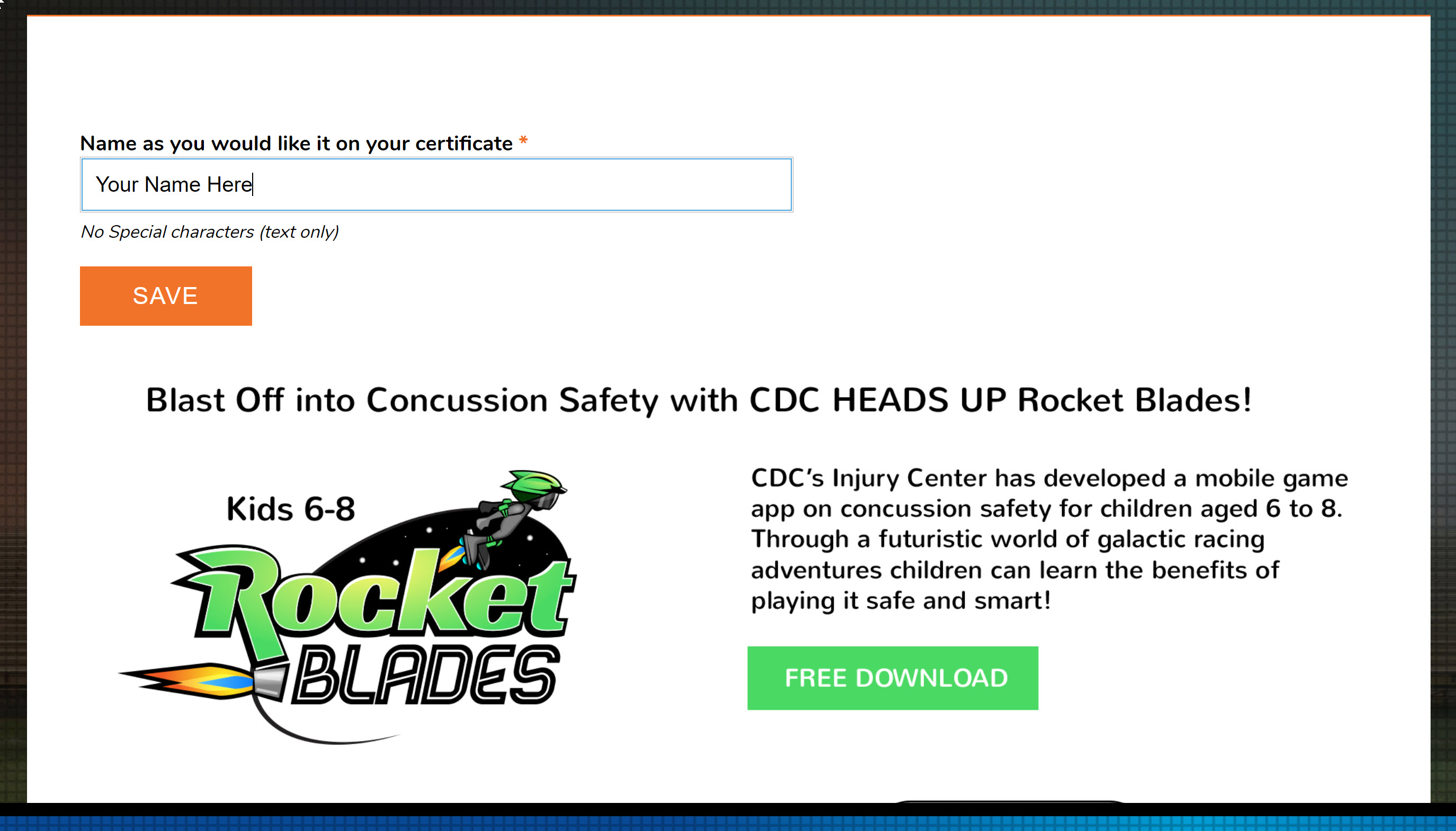 Completing CDC Concussion Certification